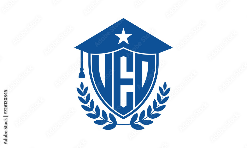 Vecteur Stock UEO three letter iconic academic logo design vector ...