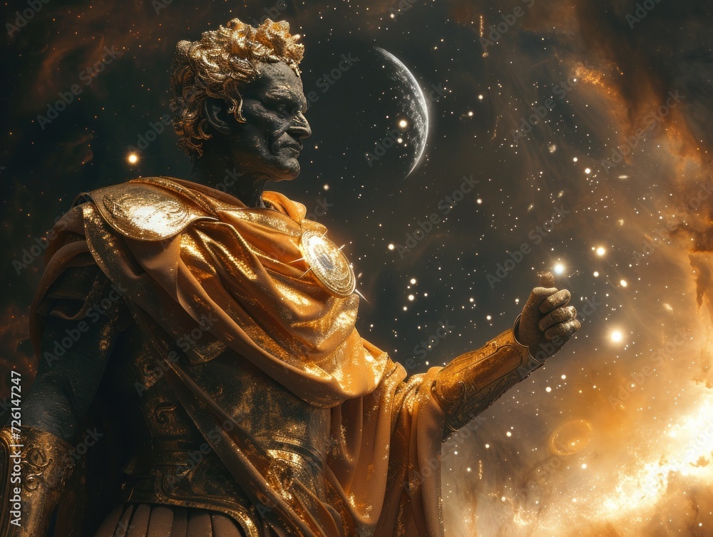 the Greek god darkness embodying, Erebus in ancient Greek vestments ...