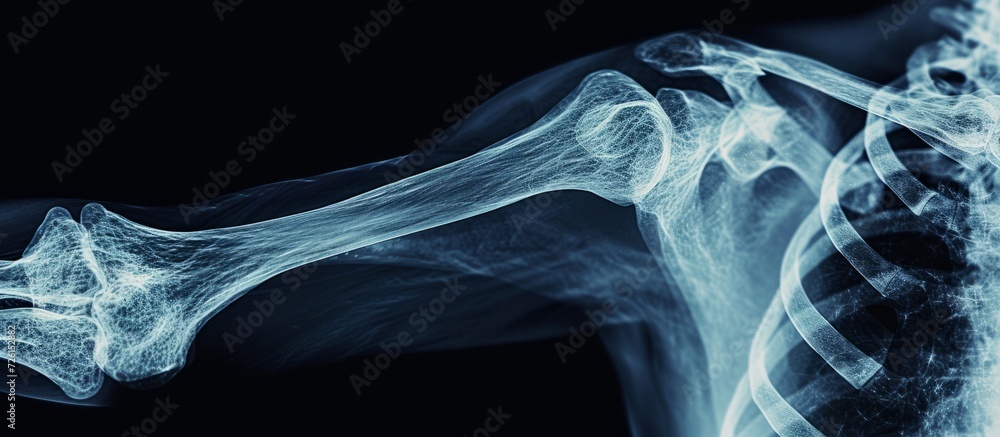 Shoulder joint x-rays used to diagnose tendon and bone injuries. Stock ...