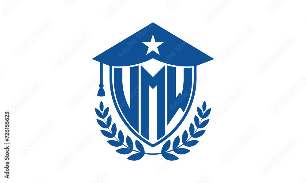UMW three letter iconic academic logo design vector template. monogram ...