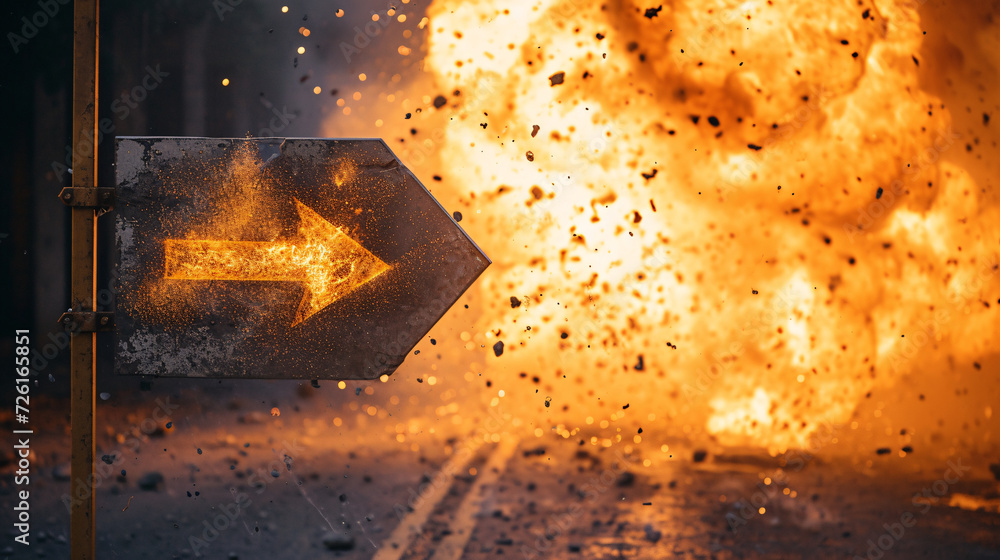 Dramatic Photograph of a Staged Practical Explosion Simulation ...