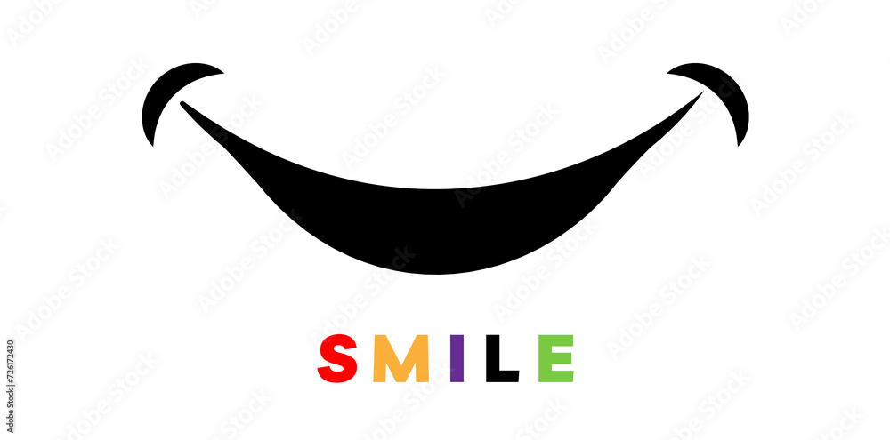 Flat Design Smile logo Icon, Doodle Hand Drawn Style Emoticon Symbol ...