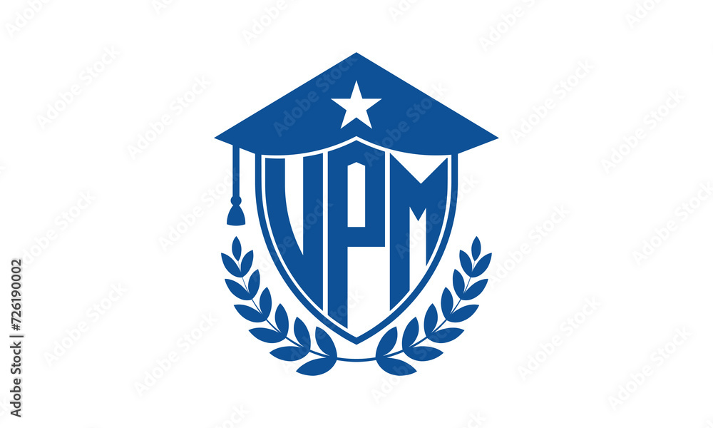 UPM three letter iconic academic logo design vector template. monogram ...