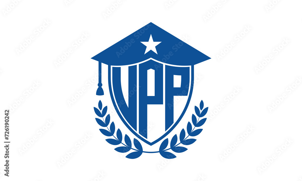 UPP three letter iconic academic logo design vector template. monogram ...