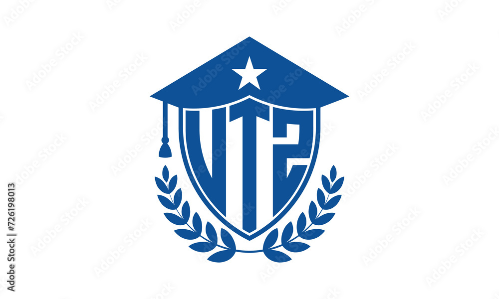 UTZ three letter iconic academic logo design vector template. monogram ...