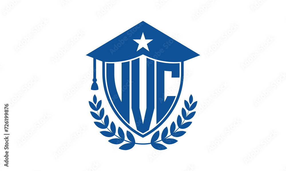 UVC three letter iconic academic logo design vector template. monogram ...