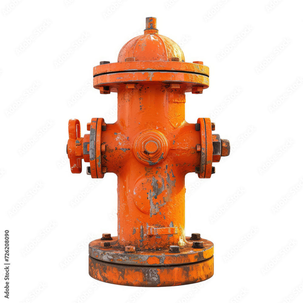 Orange fire hydrant, urban sentinel for safety. Bold visibility, Ai ...