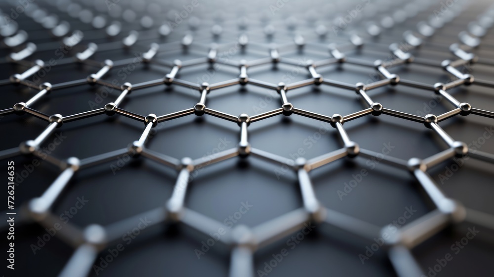 Graphene Molecular Grid Graphene Atomic Structure Concept Hexagonal Geometric Form