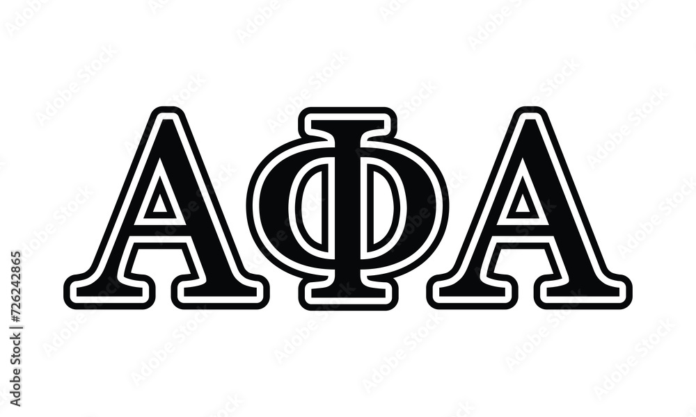 Alpha Phi Alpha greek letter, ΑΦΑ greek letters, ΑΦΑ Stock Vector ...