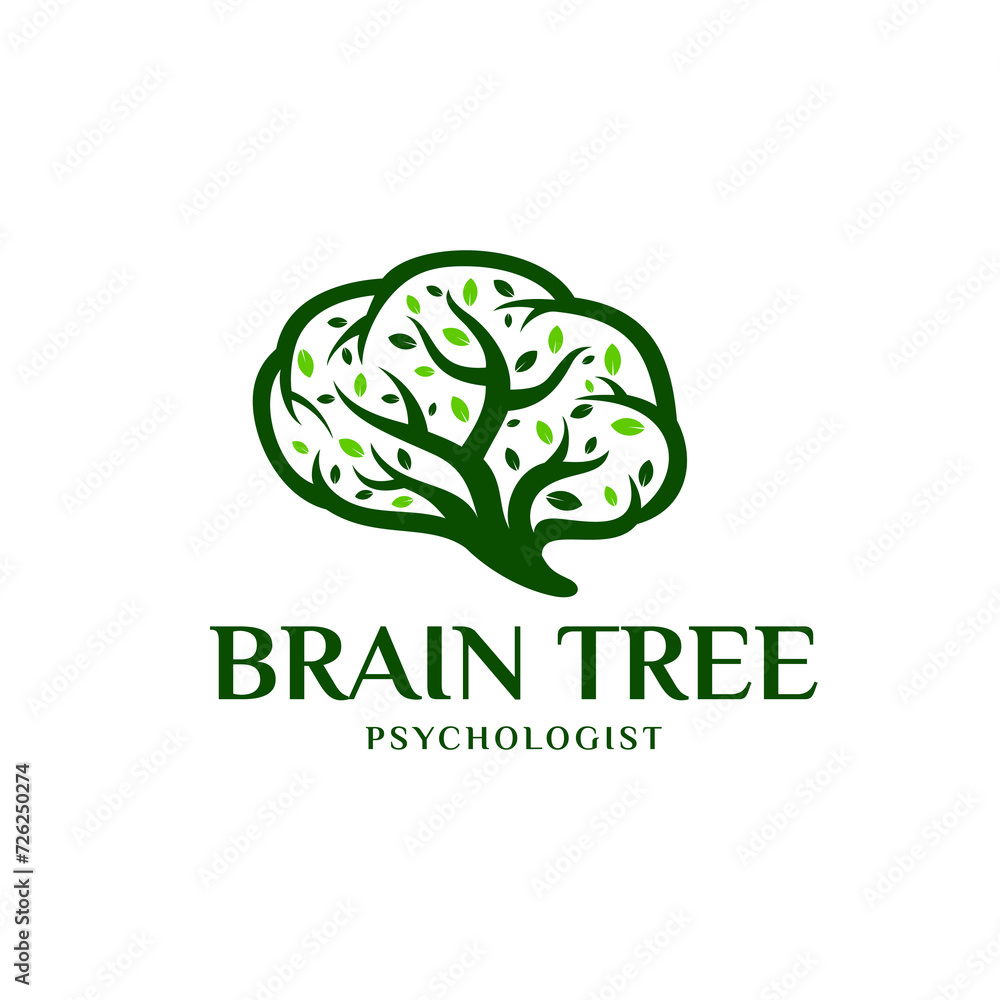 Brain Tree that formed tree silhouette, tree brain logo concept. human ...