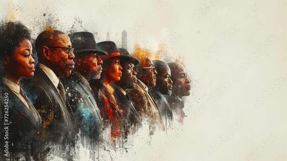 Black History Month: a colorful abstract illustration of a group of ...