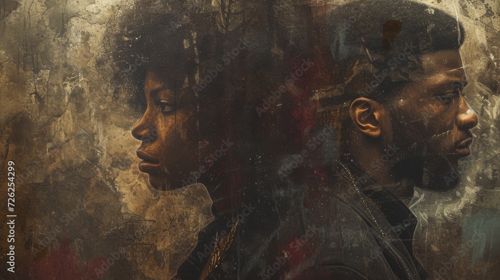 Black History Month: a colorful abstract illustration of a group of ...