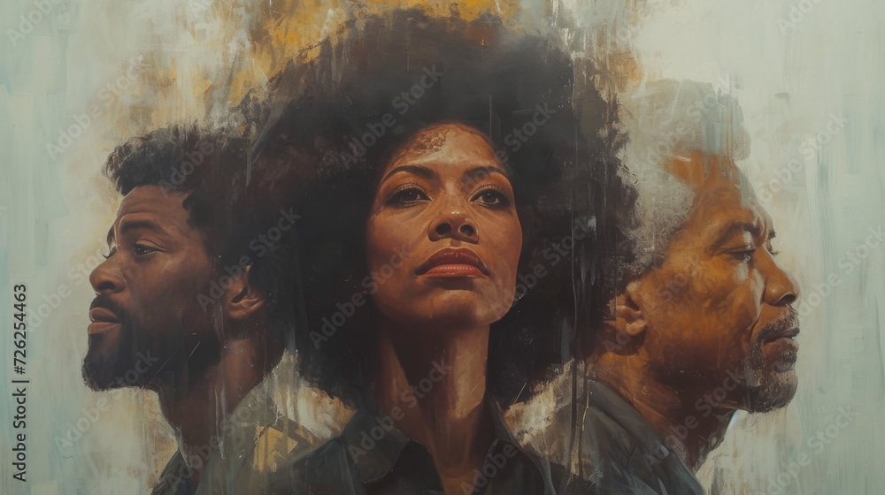 Black History Month: a colorful abstract illustration of a group of ...