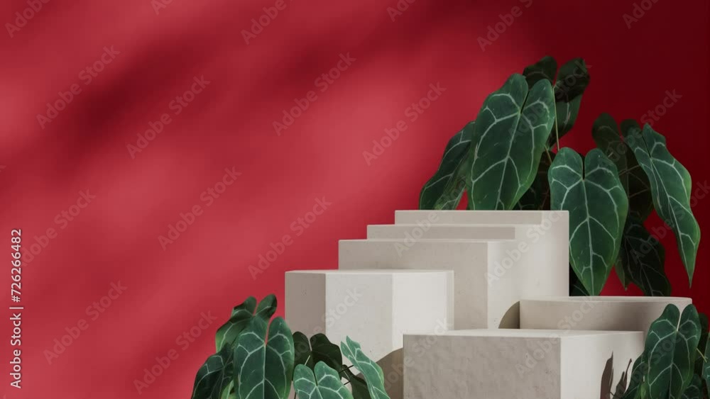 blank mockup ceramic texture podium of with seamless loop shadow ...