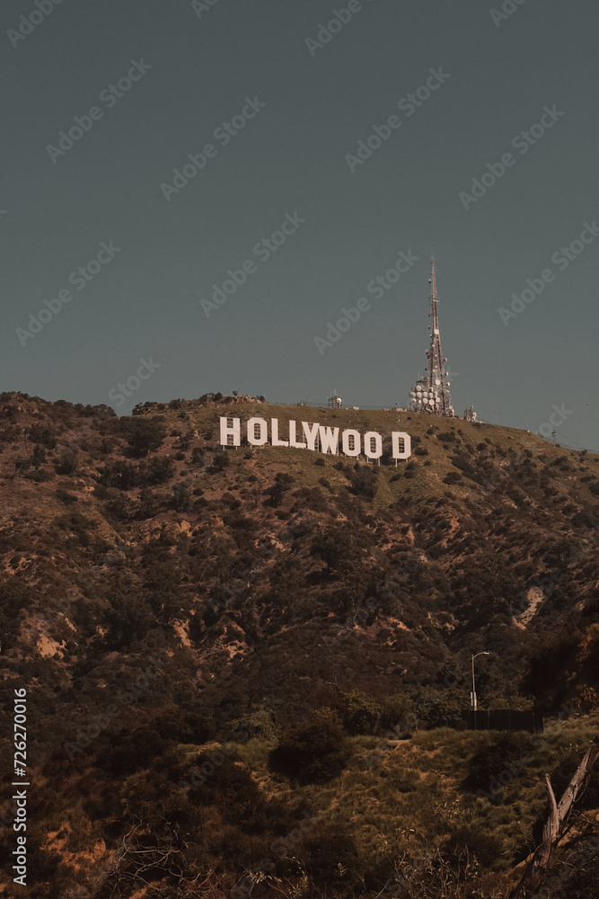 The famous Hollywood sign in the Hollywood Hills in Los Angeles ...