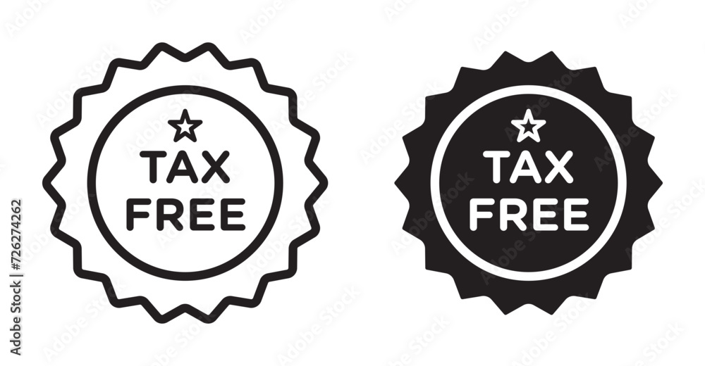 Tax Free Vector Illustration Set. 0 Tax weekend income sign suitable ...