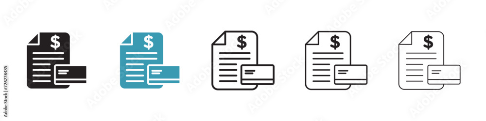 Invoicing Vector Icon Set. Invoice Documentation and Payment Assessment ...