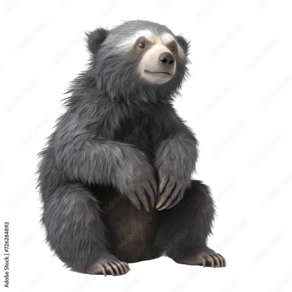 Cartoon Sloth Bear PNG Cutout, Generative AI Stock Illustration | Adobe ...