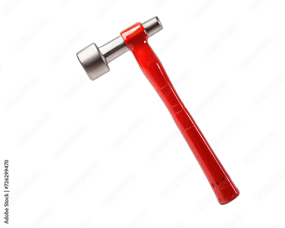 Red hammer isolated on white background. Steel Red Hammer on png ...
