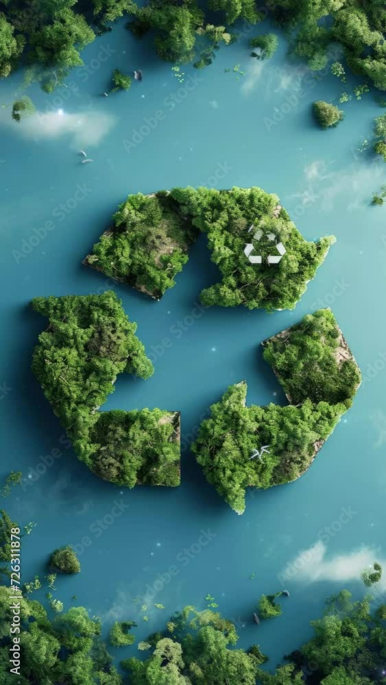 Recycle symbol made of leafy greenery. Conceptual recycling ...