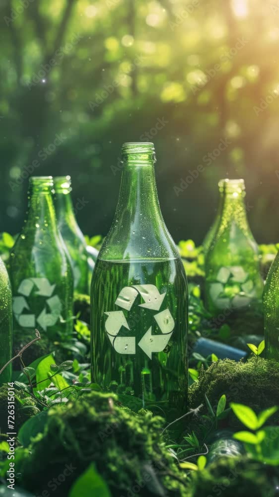 Recycle symbol made of leafy greenery. Conceptual recycling ...