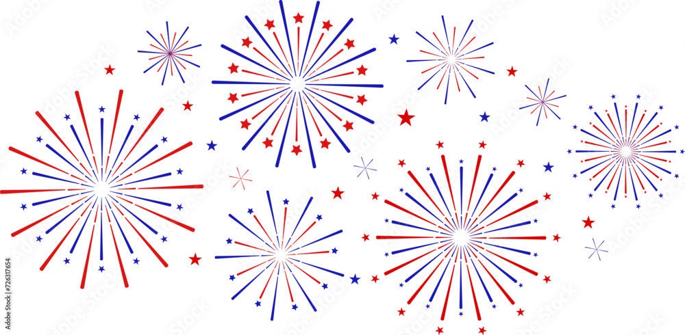 USA firework vector clip art, independence or president day celebration ...