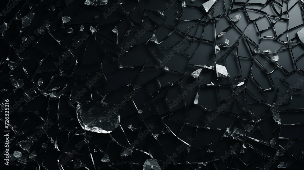 Black background with shattered glass texture Stock Illustration ...