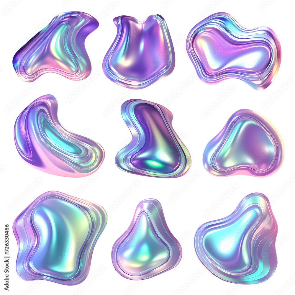 Glass liquid bubble precious metal drops. Chrome Y2K melted, mercury ...