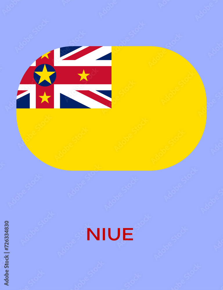Flag Of Niue, Niue flag, National flag of Niue. rounded corner flag of ...