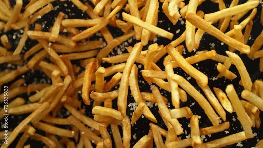 Flying French Fries up in the Air. Fast Food Concept with Flying Food ...