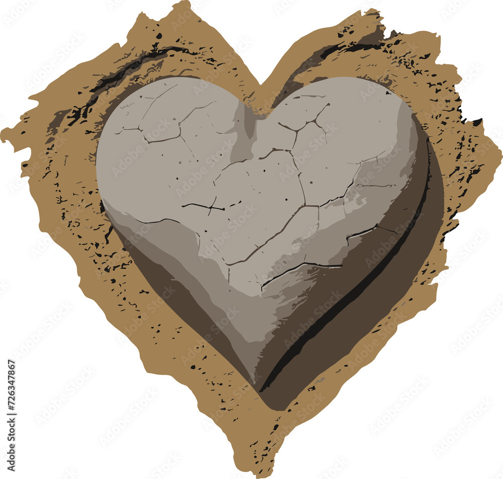 Cracking heart and dust illustration on transparent background png ...