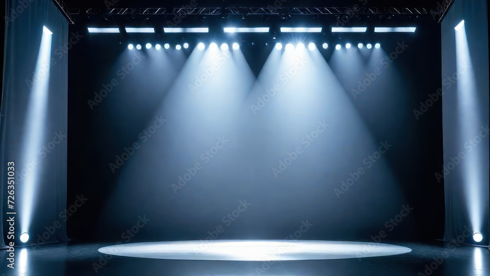 Artistic performances stage light background with spotlight illuminated ...