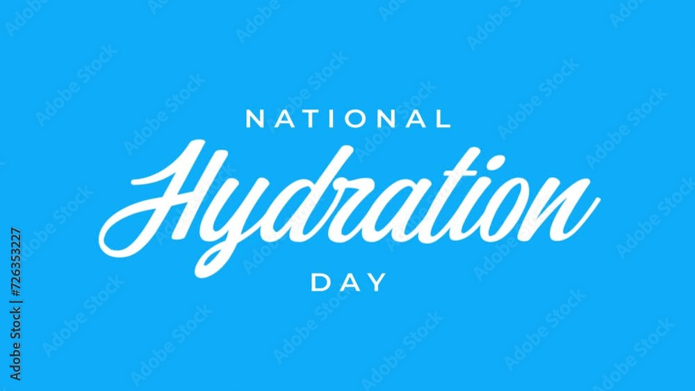 National Hydration Day Handwritten Animated Text. Great for Hydration ...