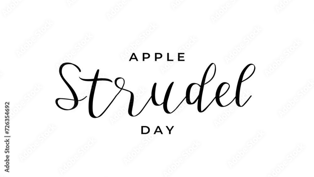 national apple strudel day animated text. 4k video greeting card. gift ...