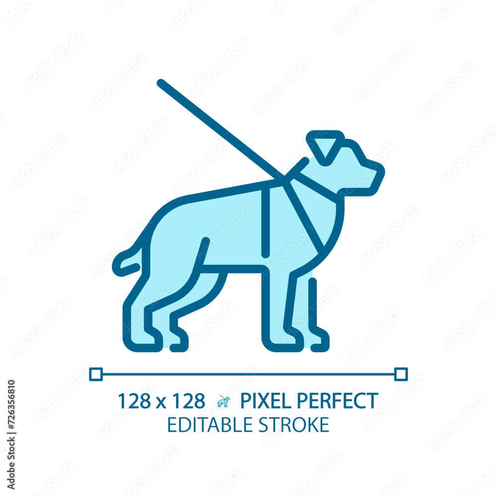Guide dog light blue icon. Visual impairment, support animal. Pet ...