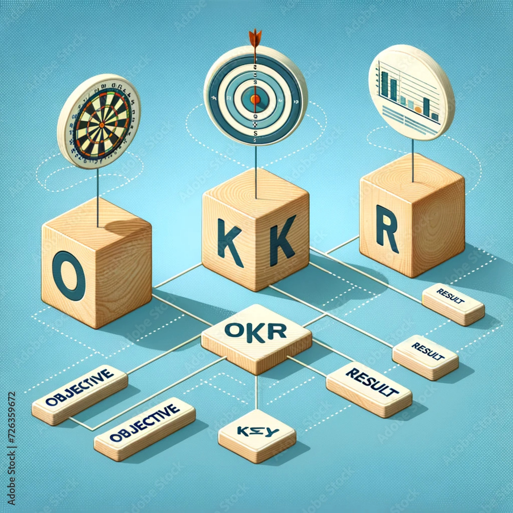 OKR - Objectives and Key Results Framework Visualization, A creative ...