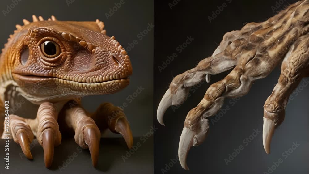 A detailed comparison of a velociraptors claw and a modern cats claw ...