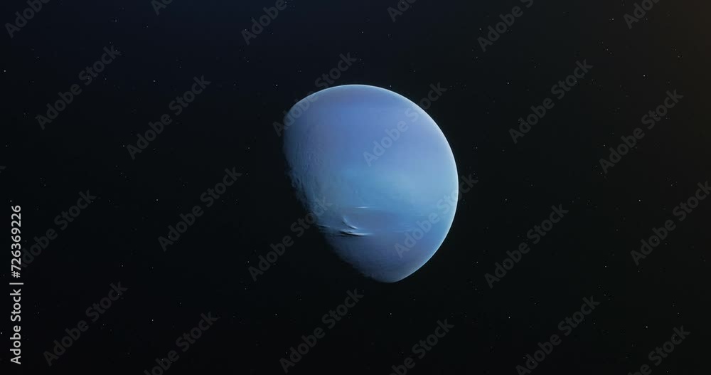 Neptune Rotate Background With Stars. Realistic Neptune Planet And ...