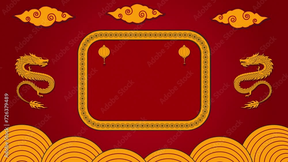 animation background Chinese New Year, the frame lunar year 2024 with a ...