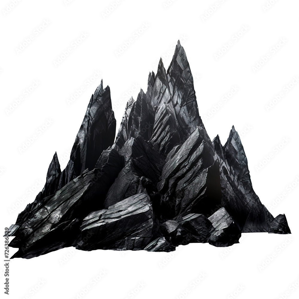 black pointed rocks in the mountain on transparent background Remove ...