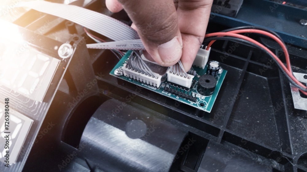 Checking cable circuit control the seven segment display on digital ...