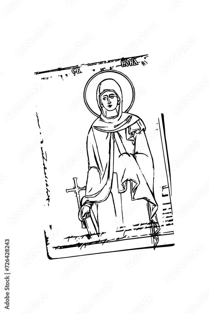 Orthodox vintage stamp of Saint Nonna of Nazianzus (name english ...