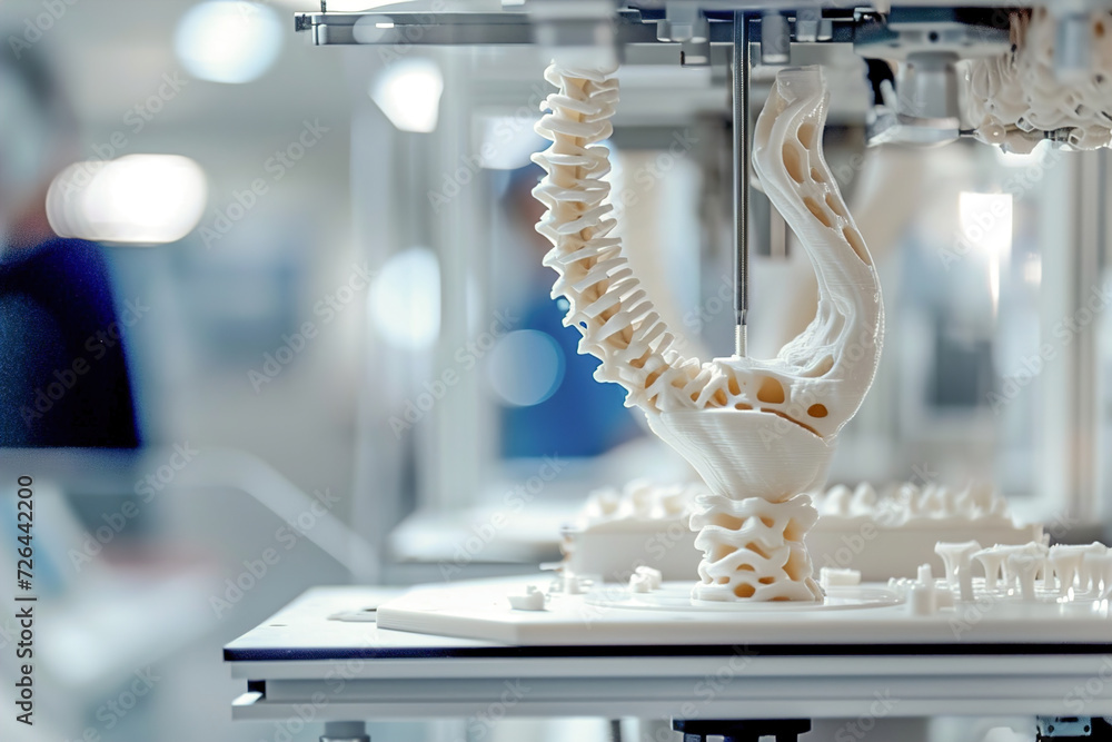 3D-printed medical implant factory, advanced machines, biocompatible ...