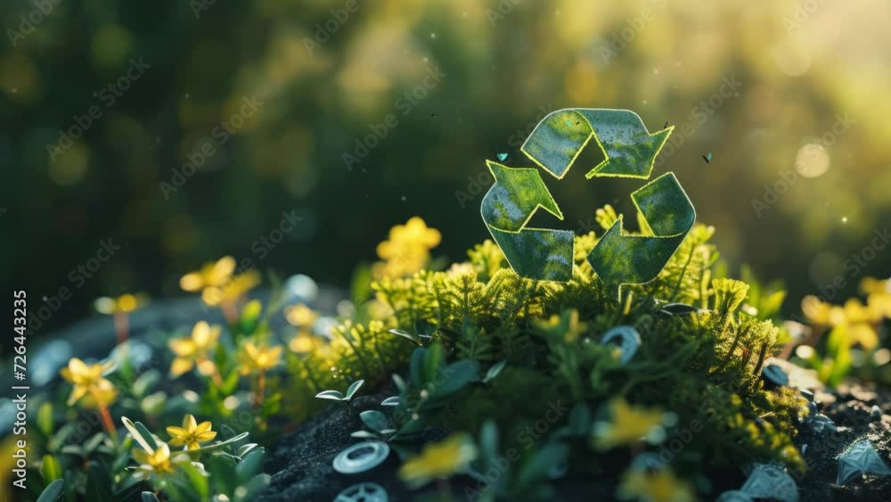 Recycle symbol. Conceptual video of recycling, environmental protection ...