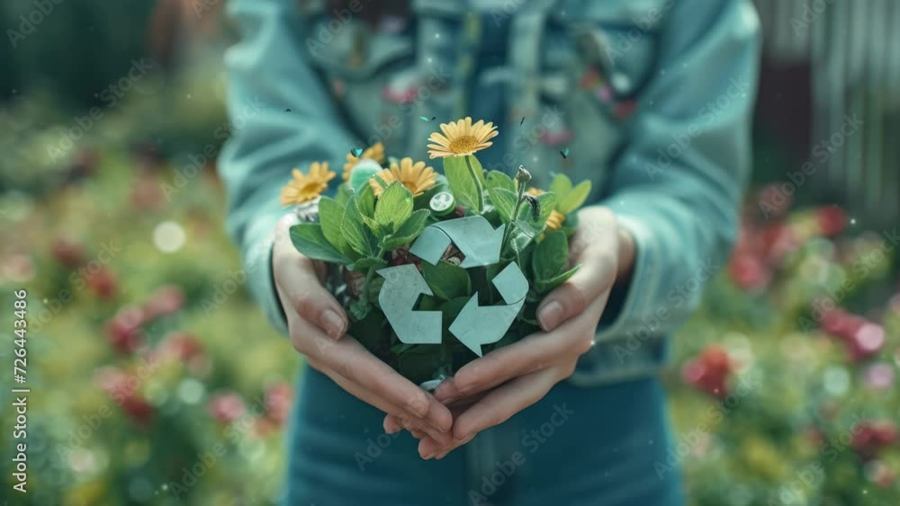 Recycle symbol. Conceptual video of recycling, environmental protection ...