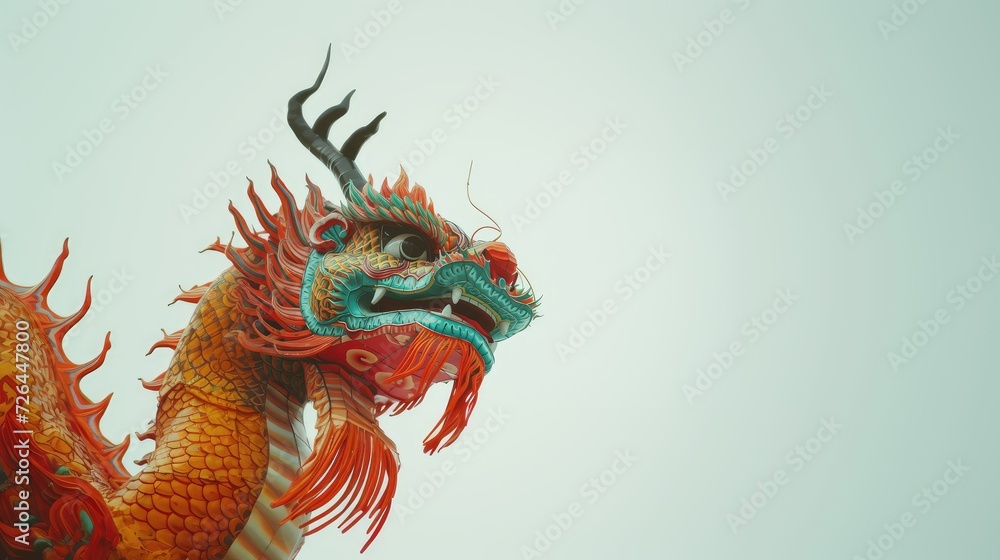 Magnificent dragon sculpture of symbolic guardian for the Chinese New ...