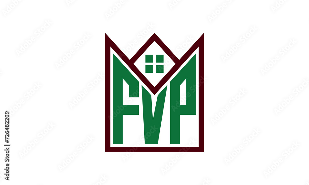 FVP initial letter real estate builders logo design vector ...