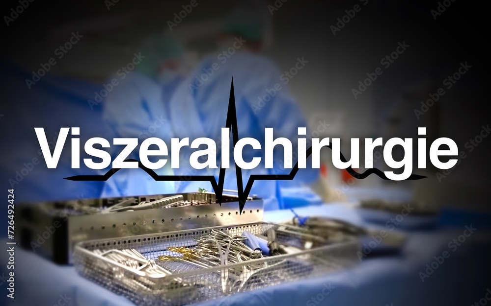 Zdjęcie Stock: Viszeralchirurgie Schriftzug, im Hintergrund die ...