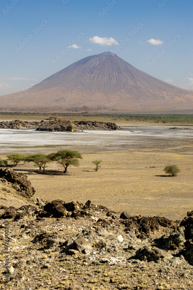 The Ol Doinyo Lengai (Masai Mountain of God), active stratovolcano of ...