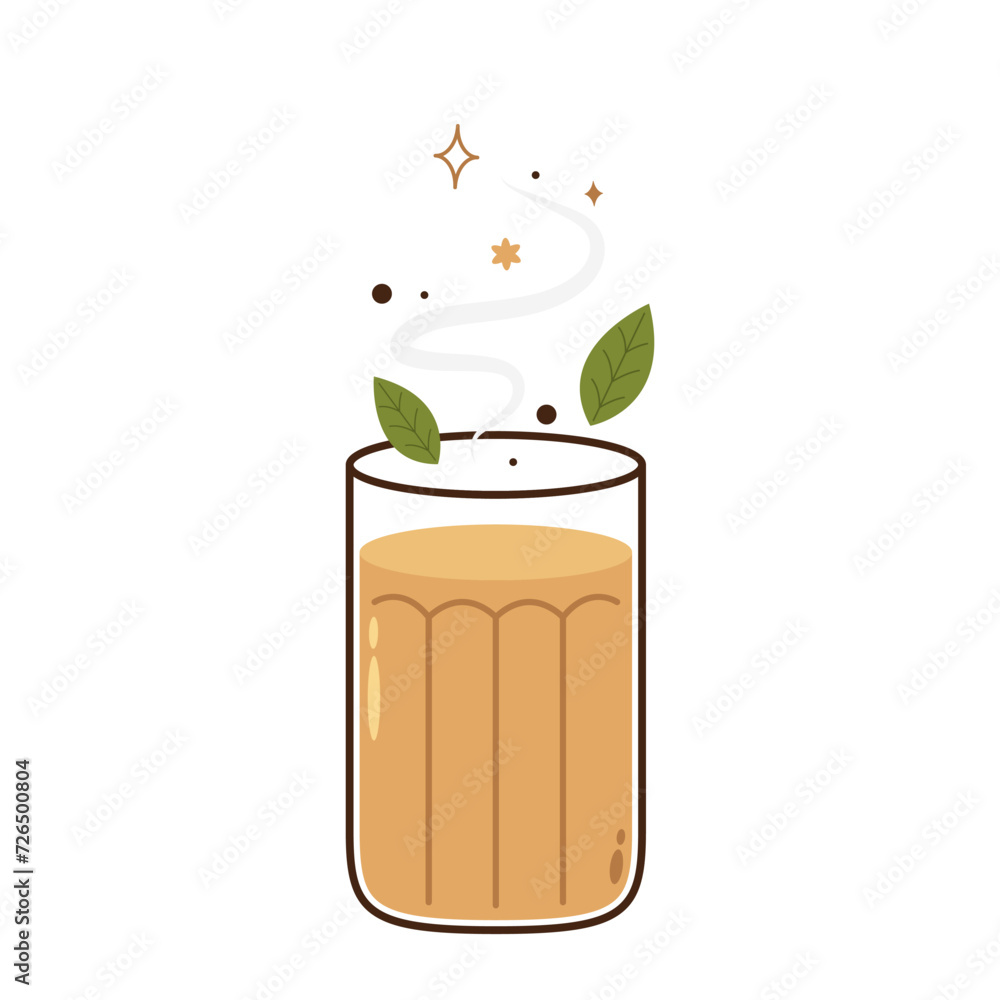 Indian hot drink vector. Indian chai icon. Chai is Indian drink. Kerala ...